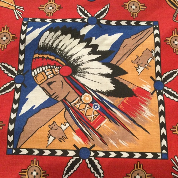 Accessories | Vintage Native American Red And Blue Bandana | Poshmark